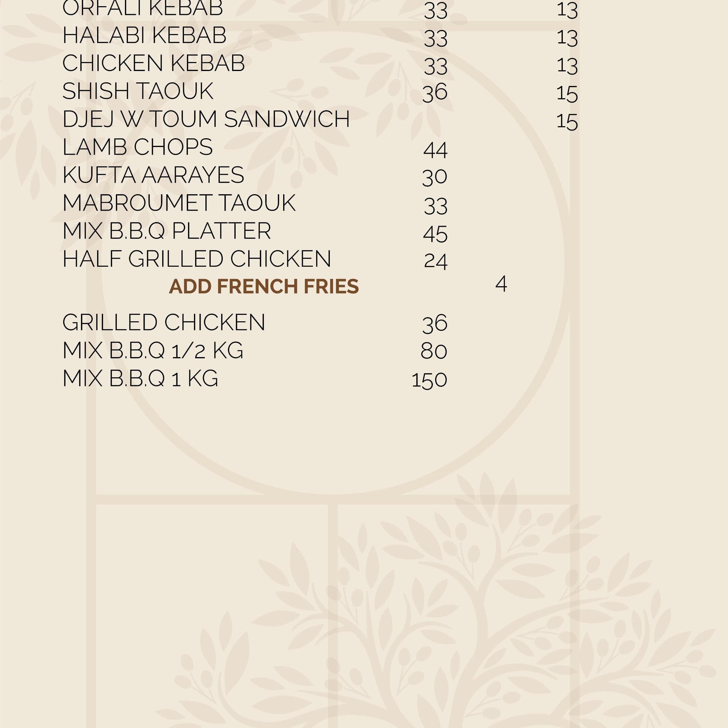 Choice of Wide Lebanese Cuisines in Qatar – Huda Dining Menu