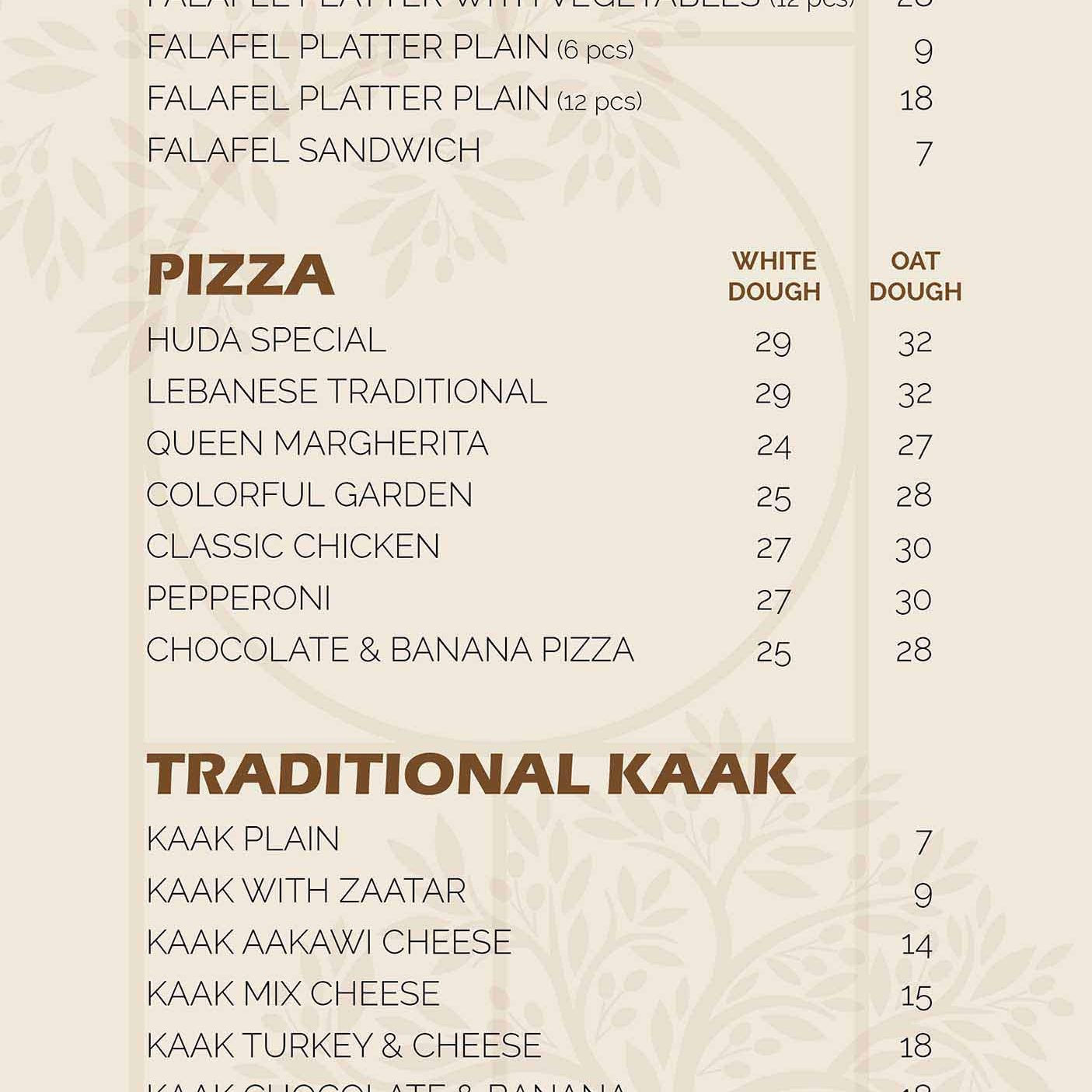 Choice of Wide Lebanese Cuisines in Qatar – Huda Dining Menu